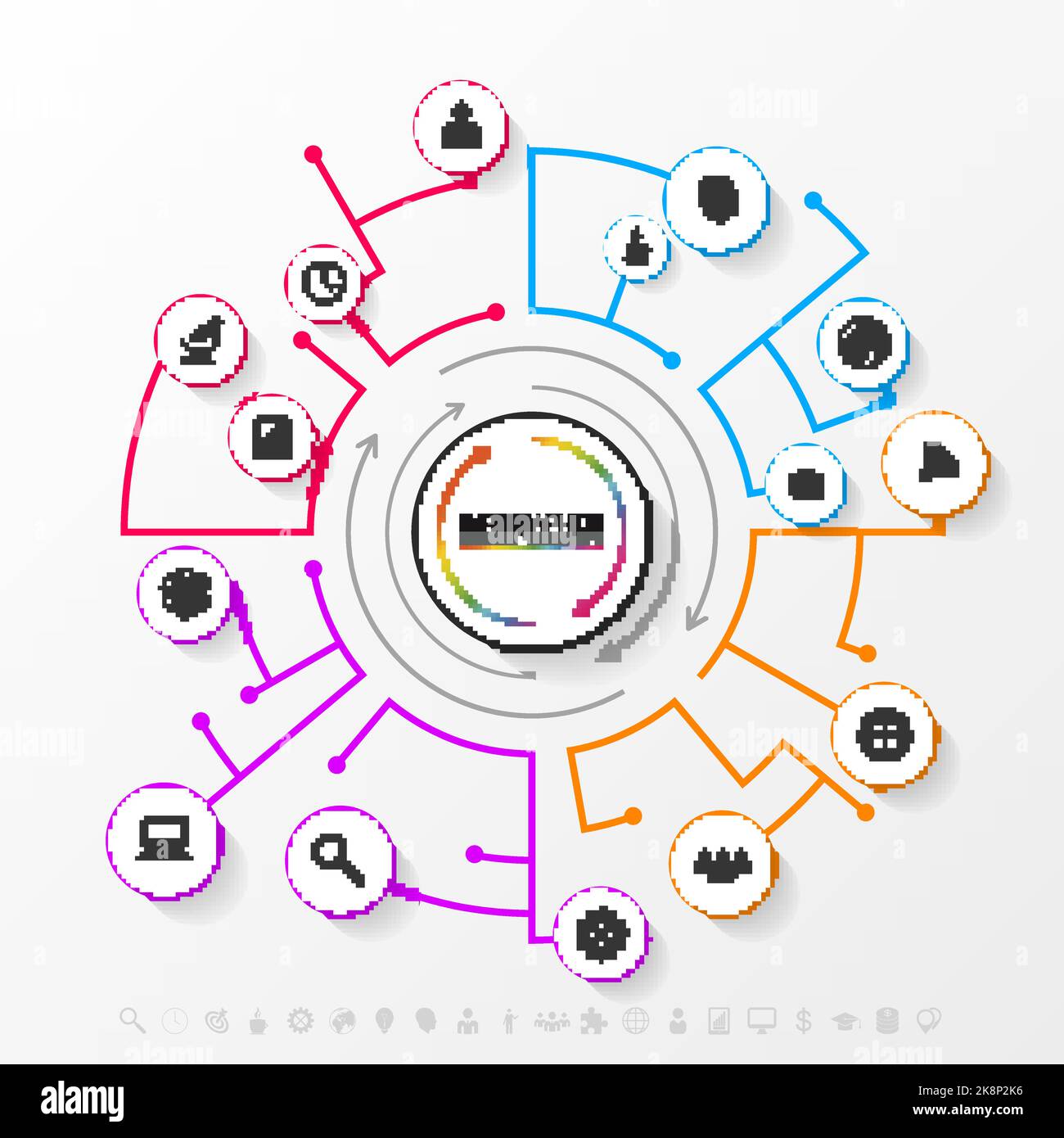 Infographic network concept. Modern business template. Vector ...