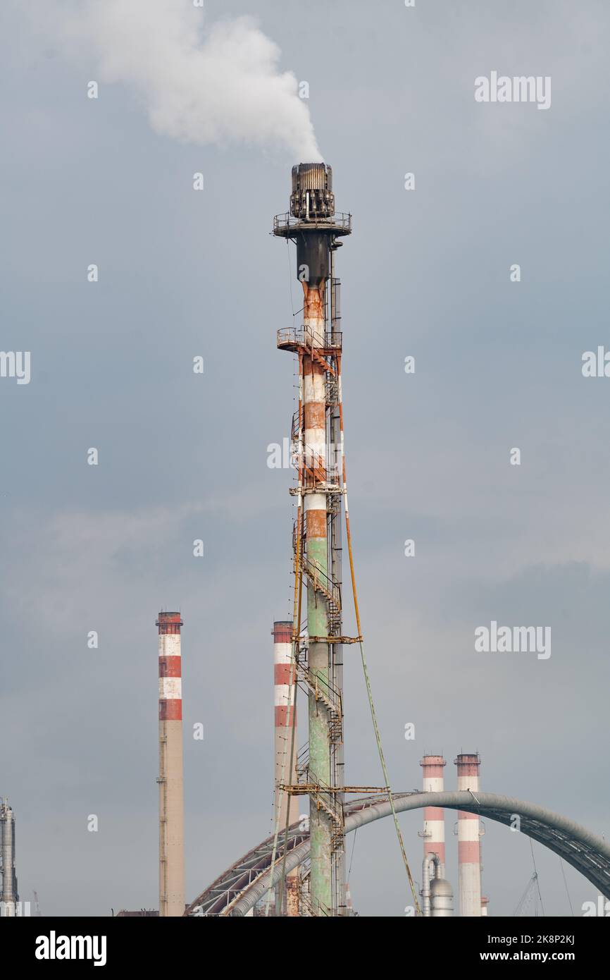 Industrial chimneys in Italy Stock Photo - Alamy