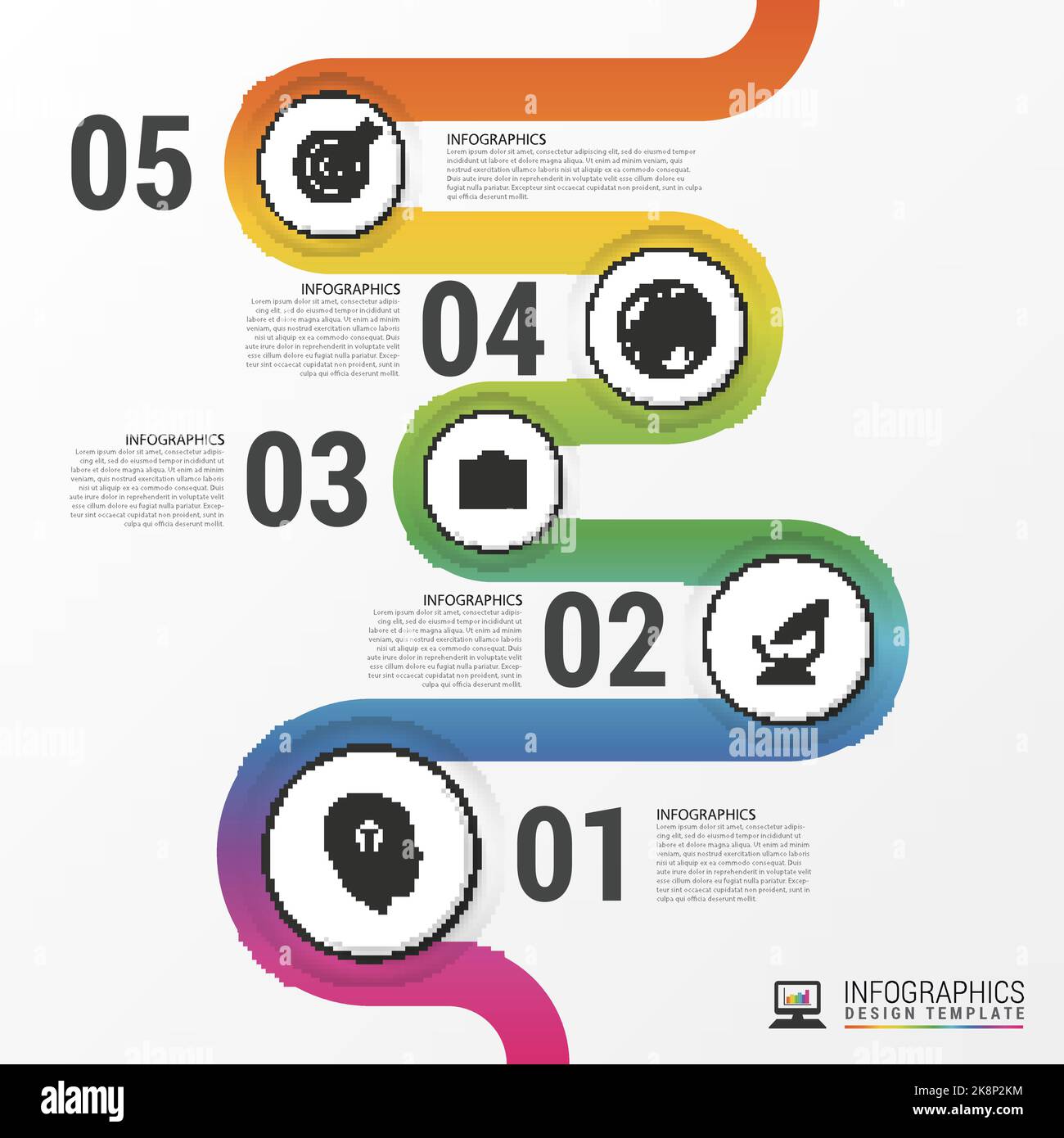 Abstract colorful business path. Timeline infographic template. Vector ...