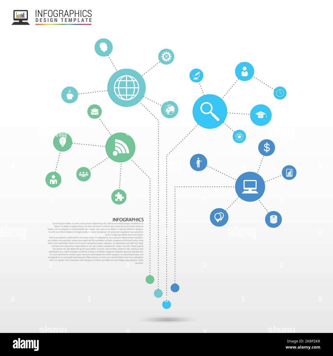 Technology connection concept. Abstract tree. Vector illustration Stock ...