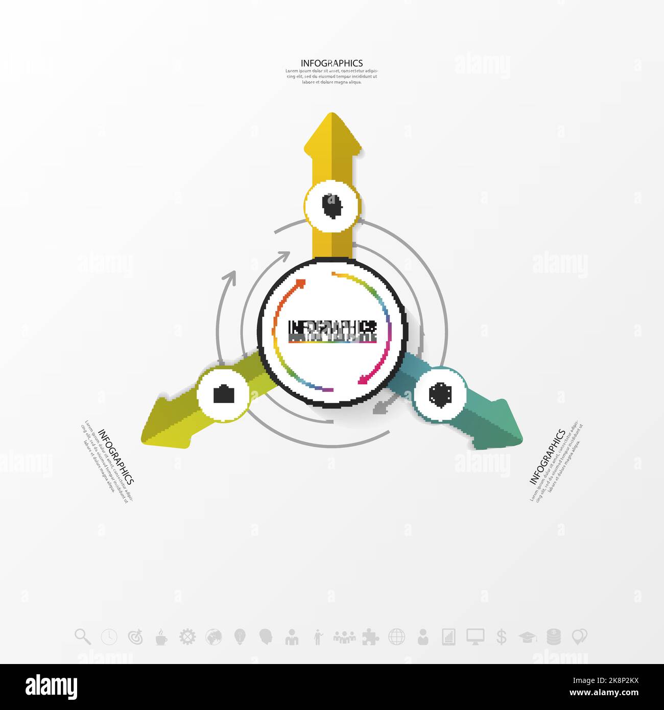 Template for cycling diagram, graph, presentation and round chart ...