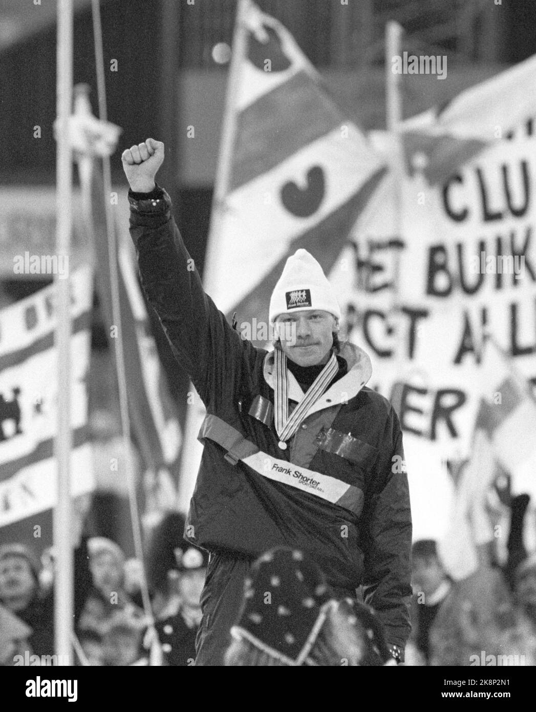 Oslo 19890212. Skating World Cup at Valle Hovin. A happy Geir Karlstad ...