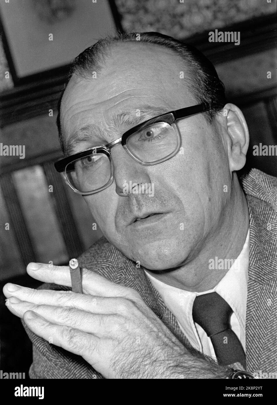 Oslo 19760107: Lars-Jacob Krogh, journalist, employee NRK. Here with ...