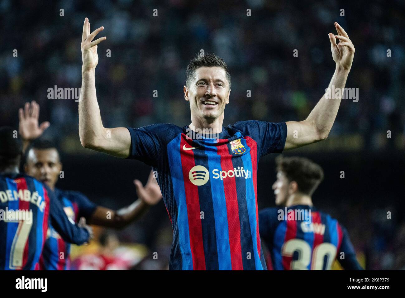 Barcelona, Spain - 23/10/2022, Robert Lewandowski of FC Barcelona ...