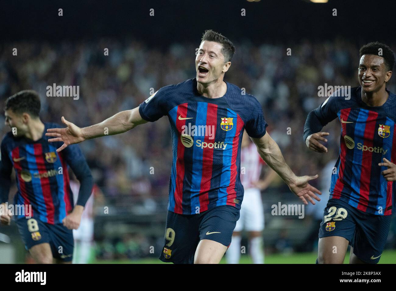 Barcelona, Spain - 23/10/2022, Robert Lewandowski of FC Barcelona ...