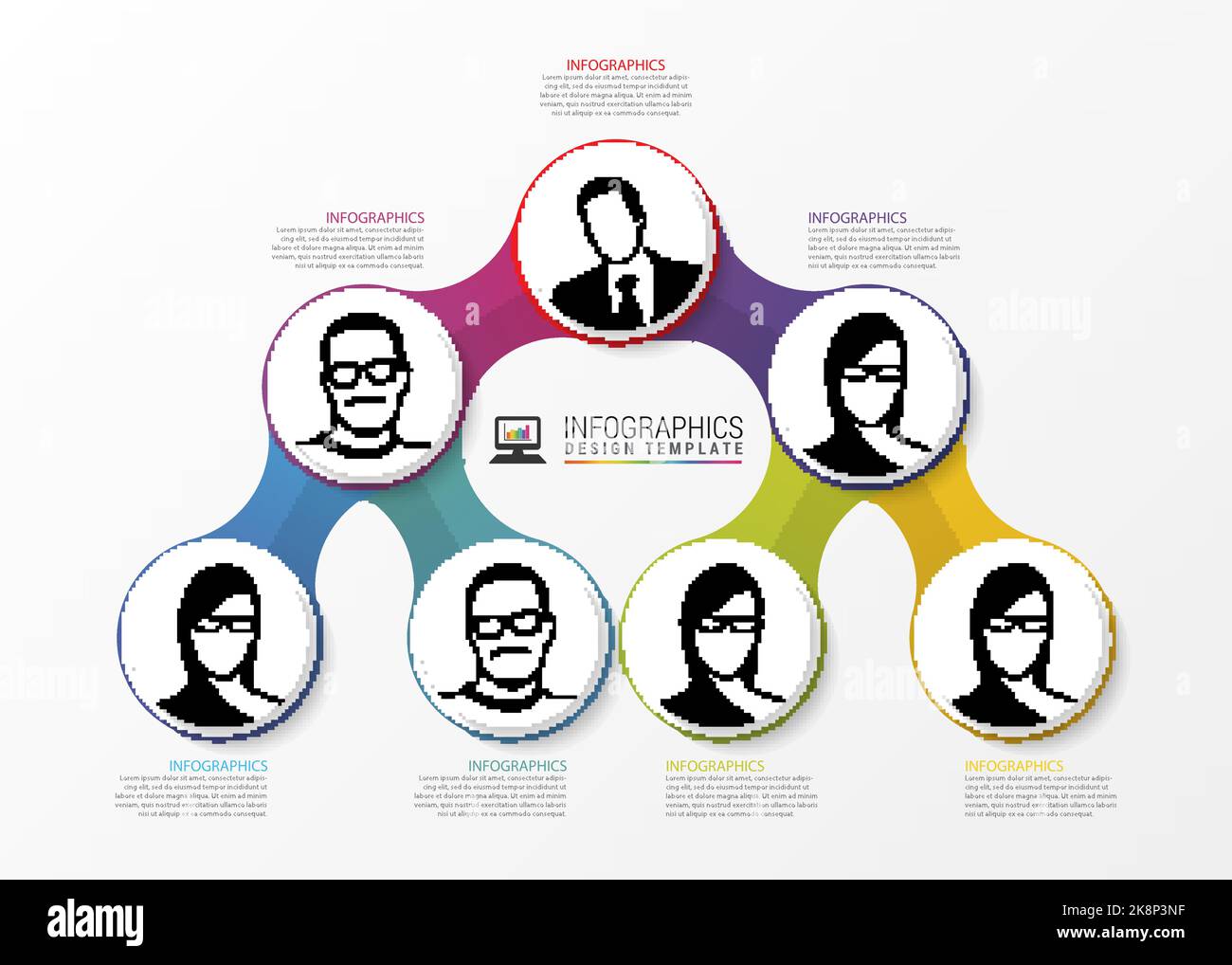 Modern organization chart template. Vector illustration Stock Vector ...