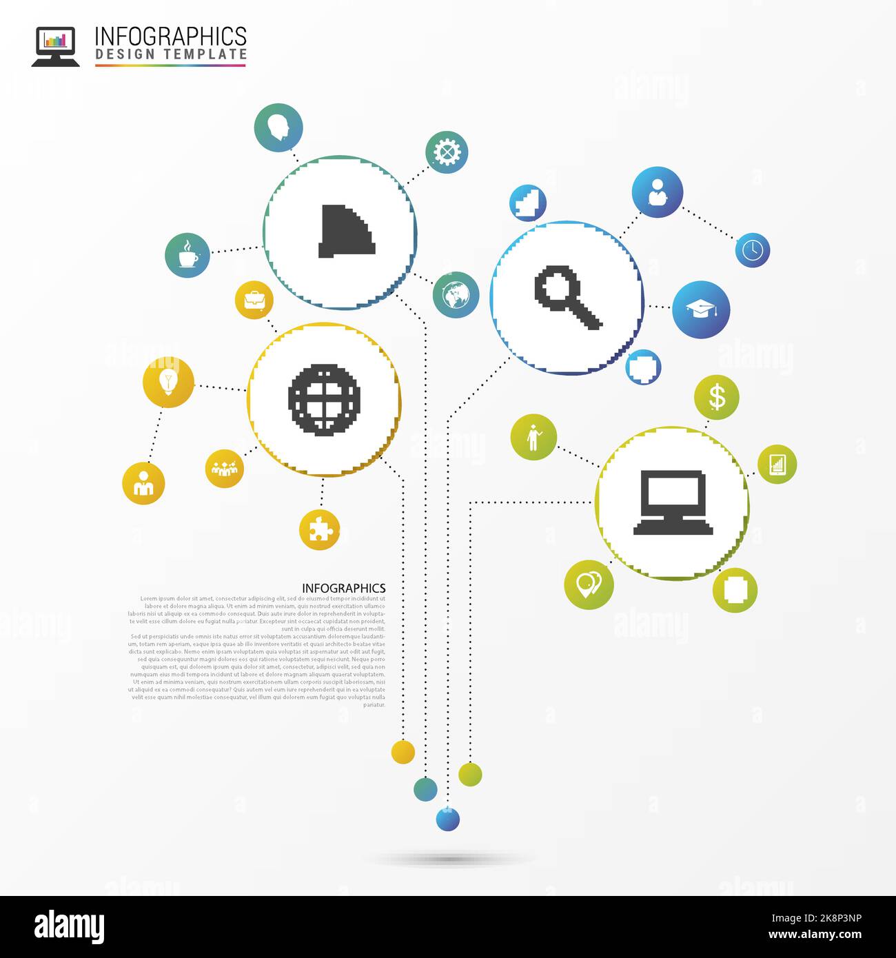 Technology connection concept. Abstract tree. Vector illustration Stock ...