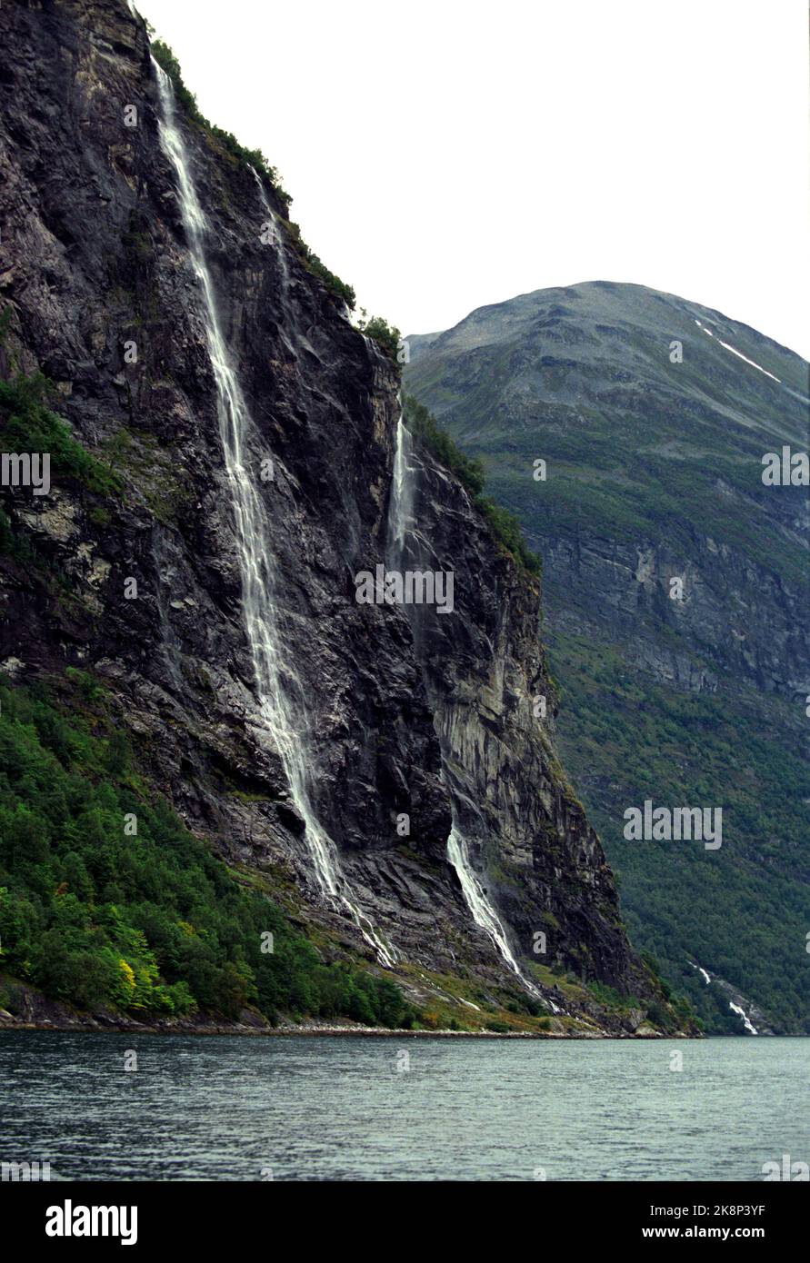 Geiranger 19930831. Geirangerfjord - landscape. Party by "The Seven ...