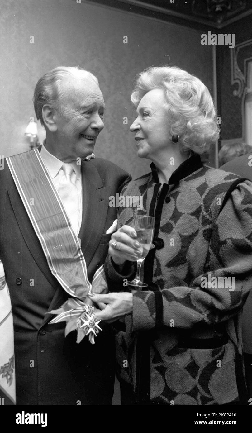 Oslo 19881012 The actor Per Aabel on Wednesday morning St. Olav's Order ...
