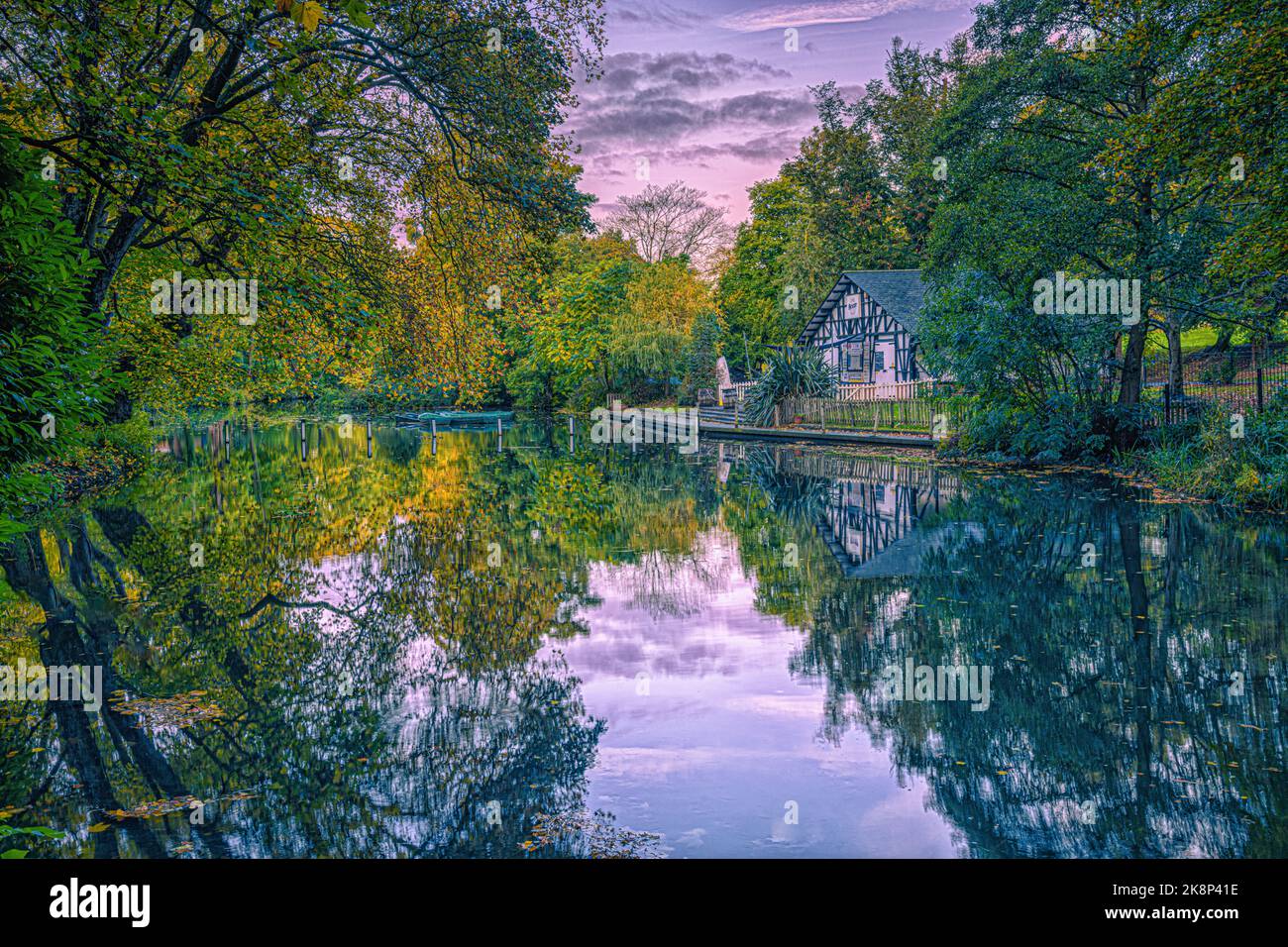Boat Hut at Pittville Park, Cheltenham Stock Photo - Alamy
