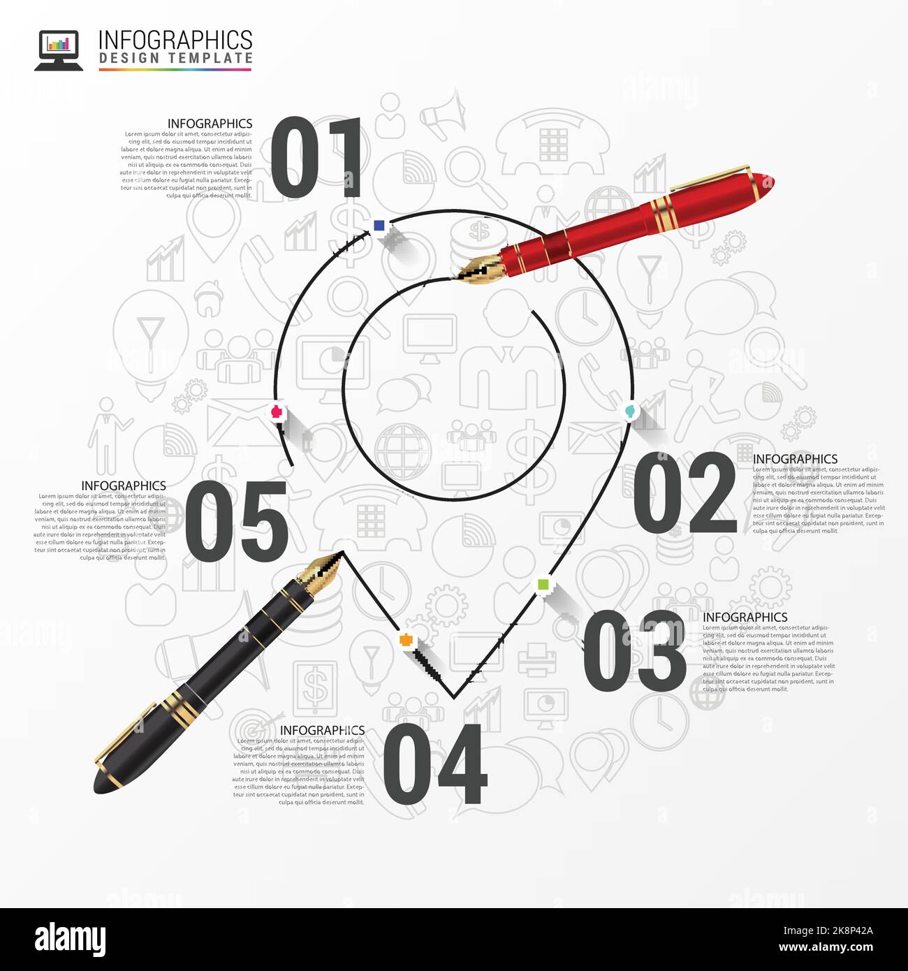 Infographic report template with location pointer. Vector illustration Stock Vector Image & Art ...