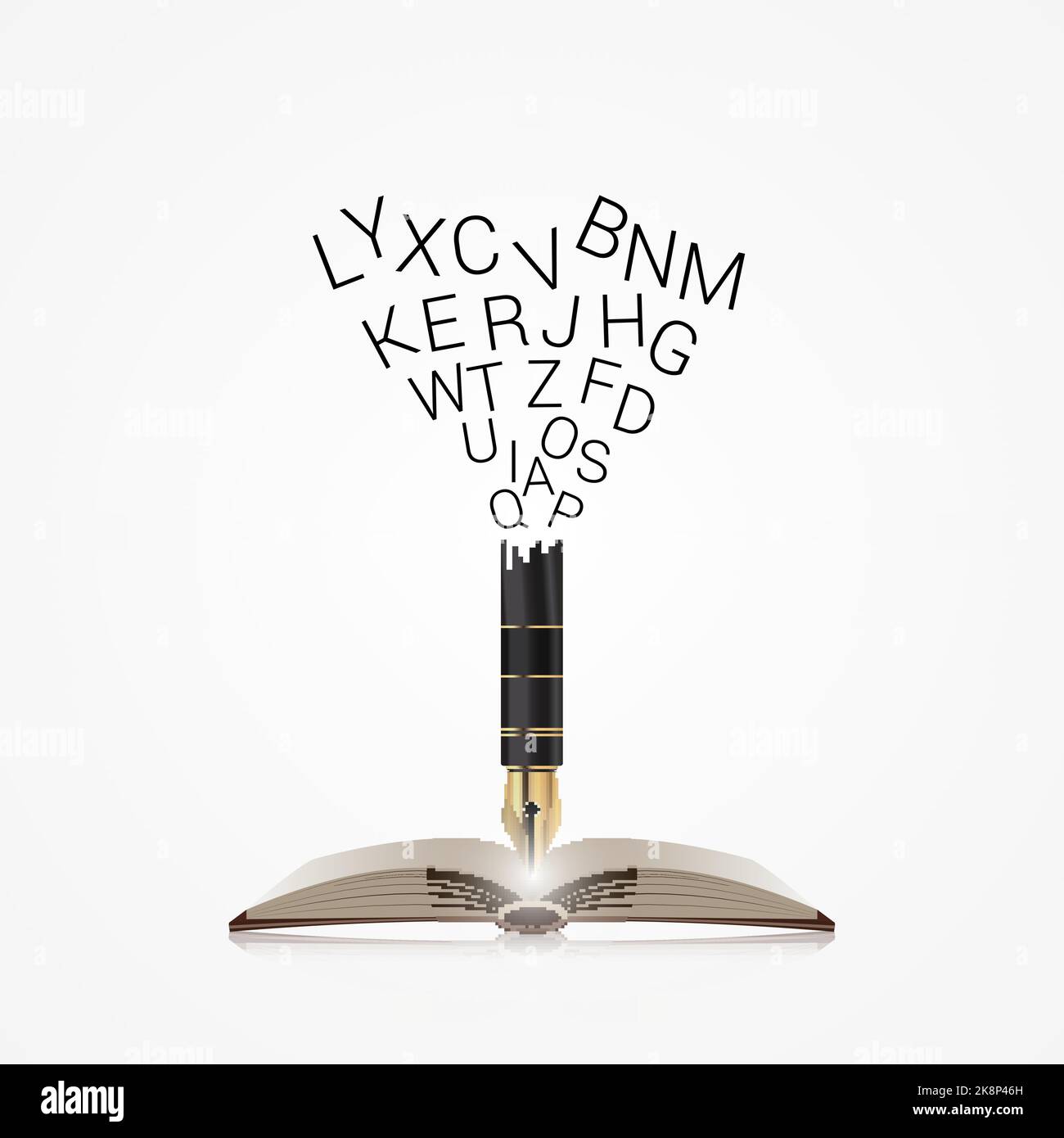 Book with pen. Modern design. Vector illustration Stock Vector Image ...