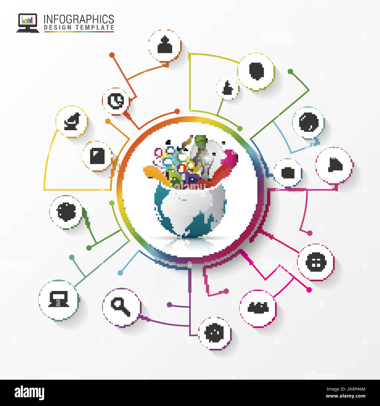 Report template made from lines and circles. Vector Infographic Stock ...