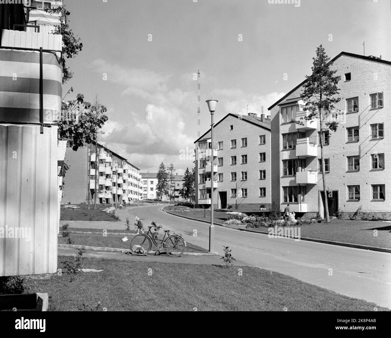 Oslo 1955 The new drab town of Lambertseter takes shape. Here the ...