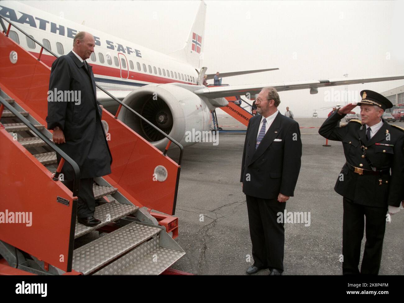 Svalbard 19950814: Queen Sonja and King Harald visit Svalbard. The ...