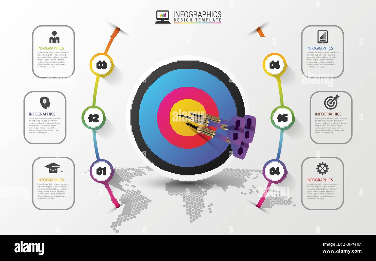 Business target marketing concept. Infographics template. Vector ...