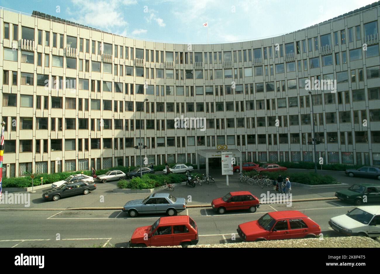 Oslo 19920826. The insurance company Uni Storebrand, exterior of the ...