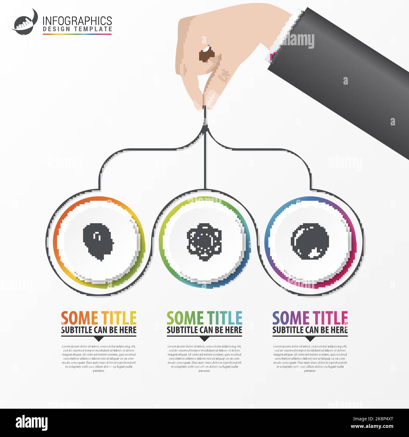 Infographic design with hand. Modern business template. Vector ...