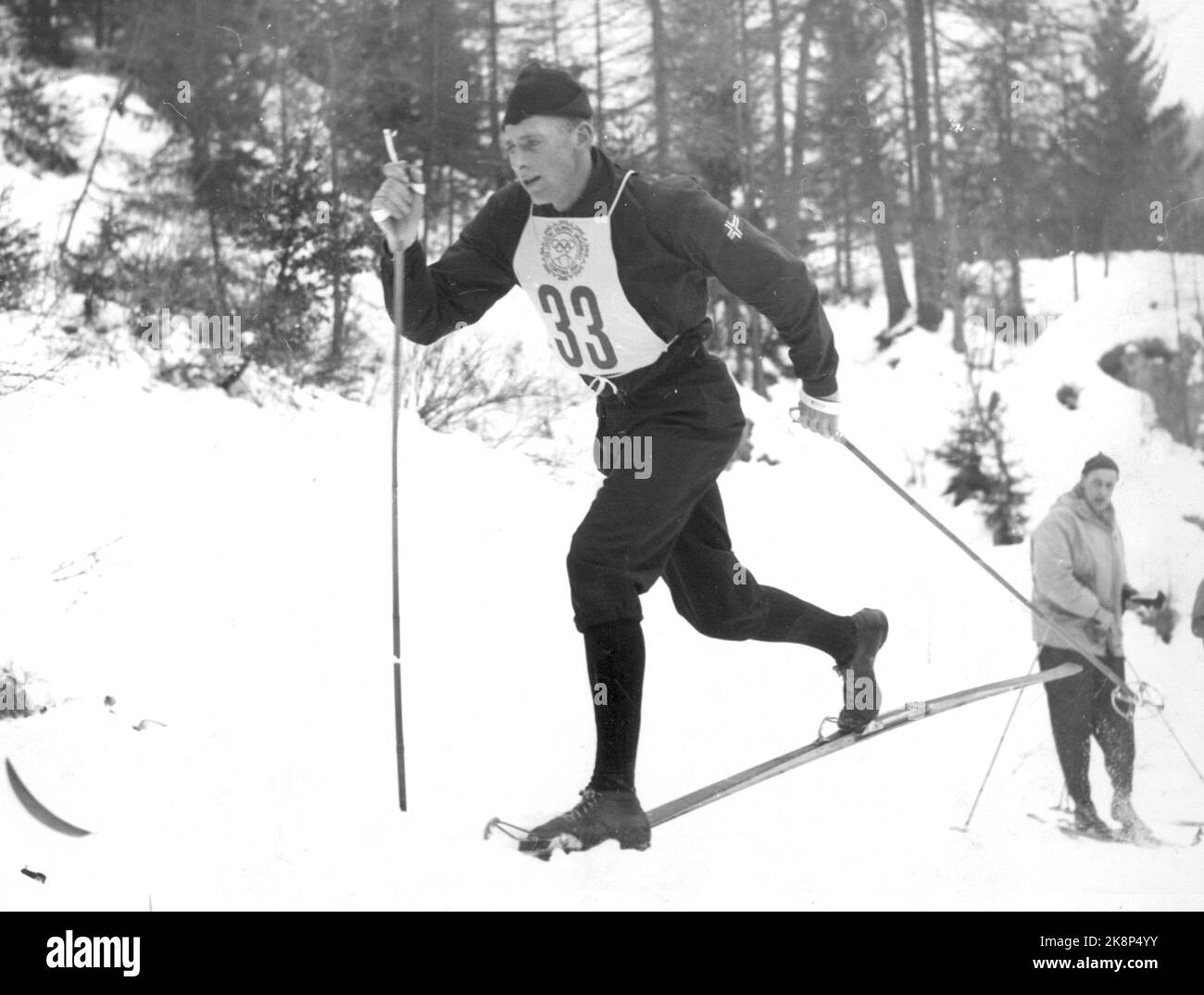 Cortina, Italy Olympics in Cortina 1956. Sverre Stenersen takes gold in ...