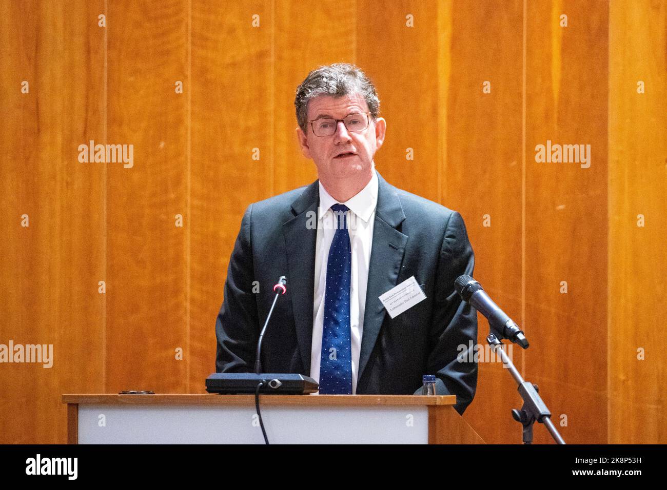 British Ambassador to Ireland Paul Johnston speaking during the 62nd plenary of the British ...