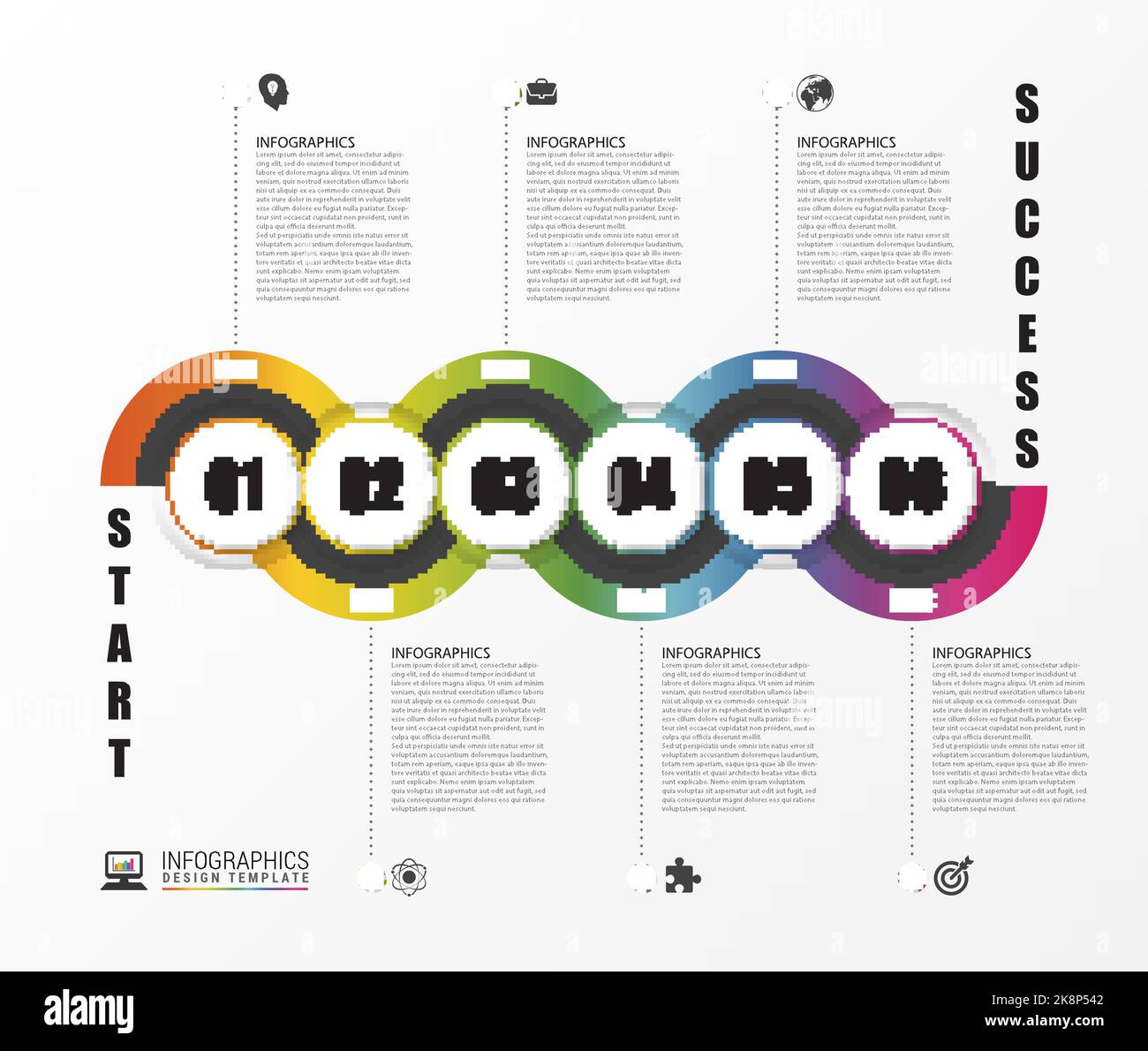 Abstract timeline infographic. Business concept with 6 options, parts ...