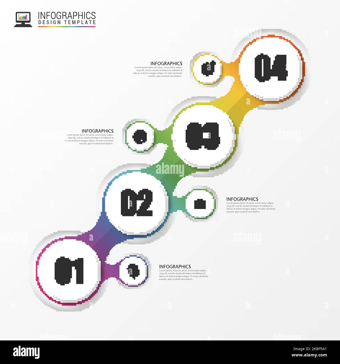 Abstract colorful business path. Timeline infographic template. Vector ...