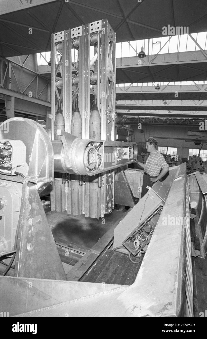 Kongsberg 19620825. Rockets for NATO. Kongsberg weapons factory has ...