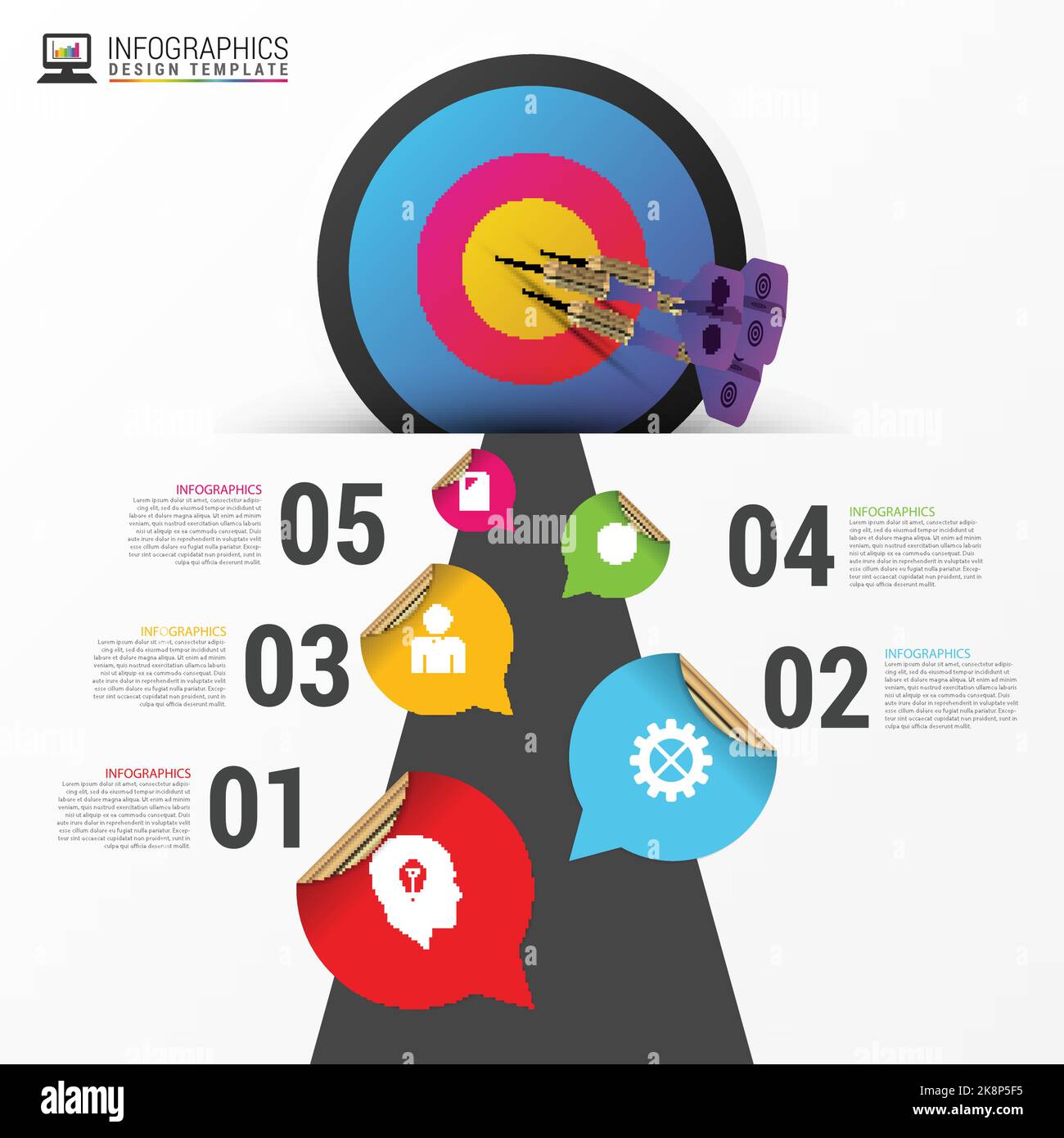 business path. Timeline infographic template. Vector illustration Stock ...