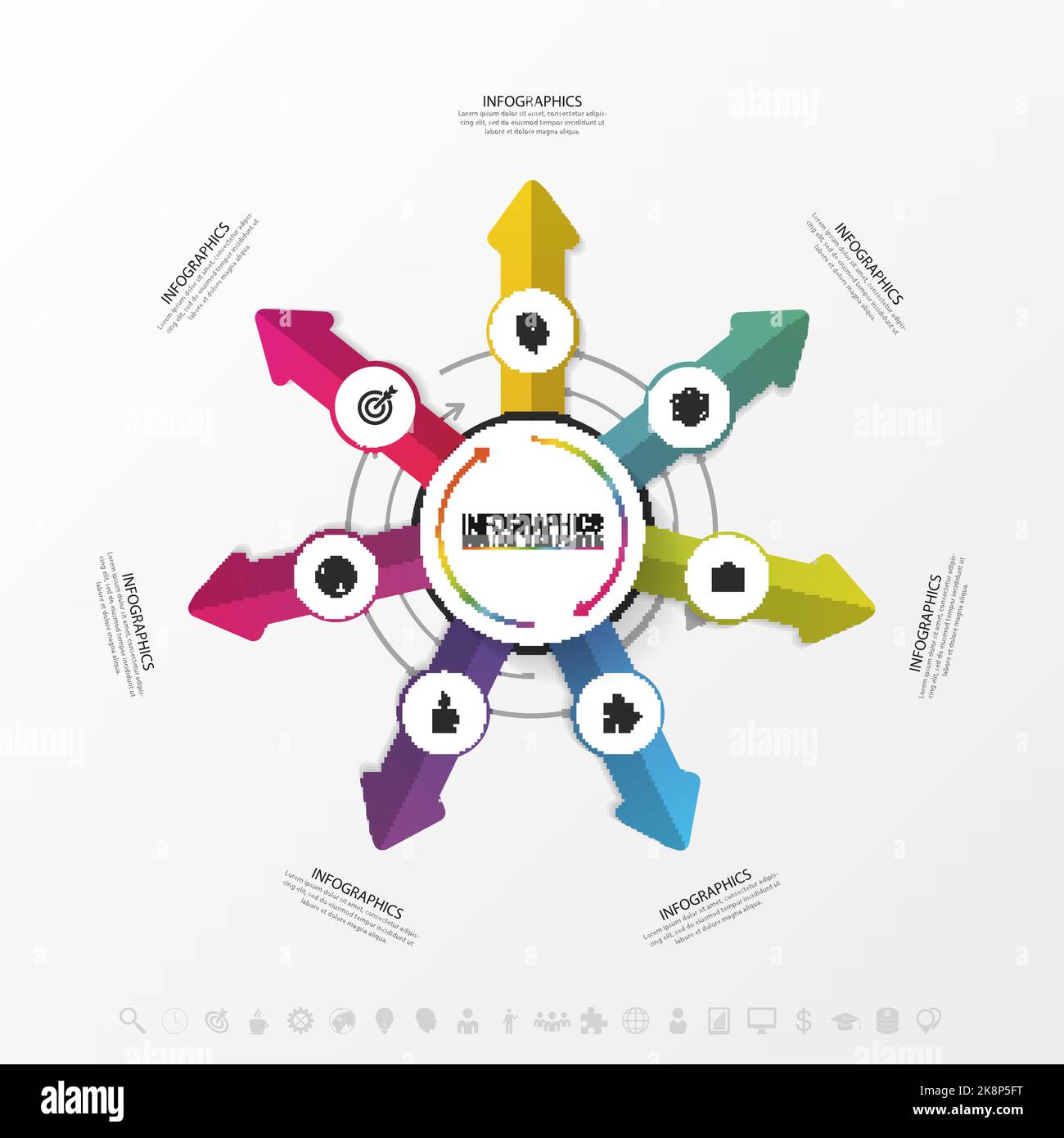 Template for cycling diagram, graph, presentation and round chart ...