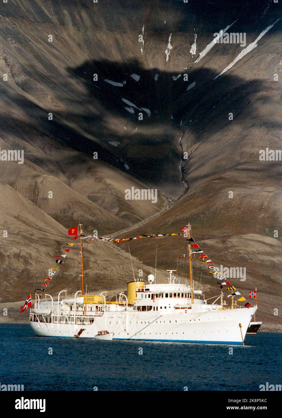 Svalbard 19950817: The royal ship Norway during the royal couple's ...