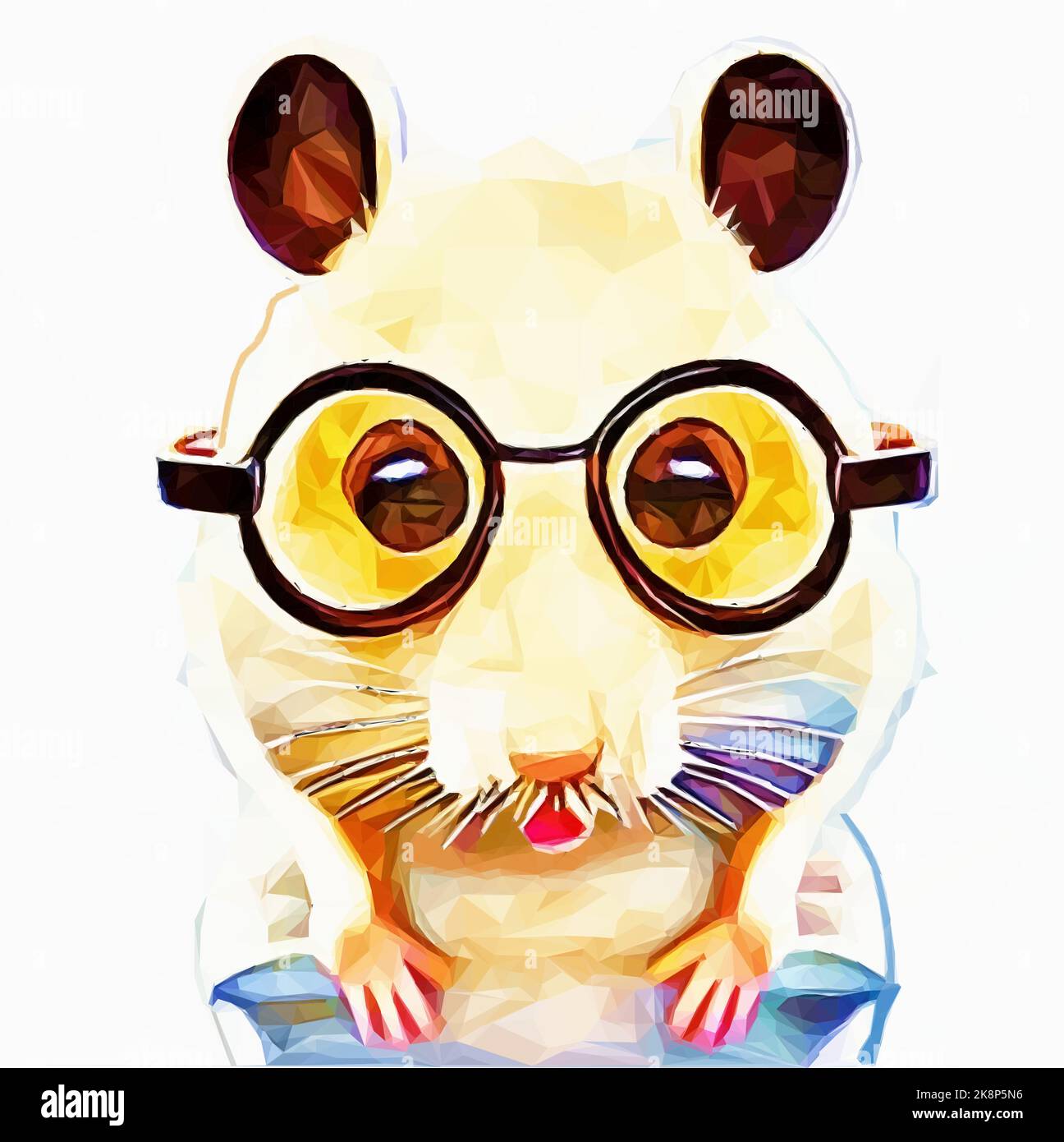 Character pet. Portrait of a hamster. The cute little hamster wears ...