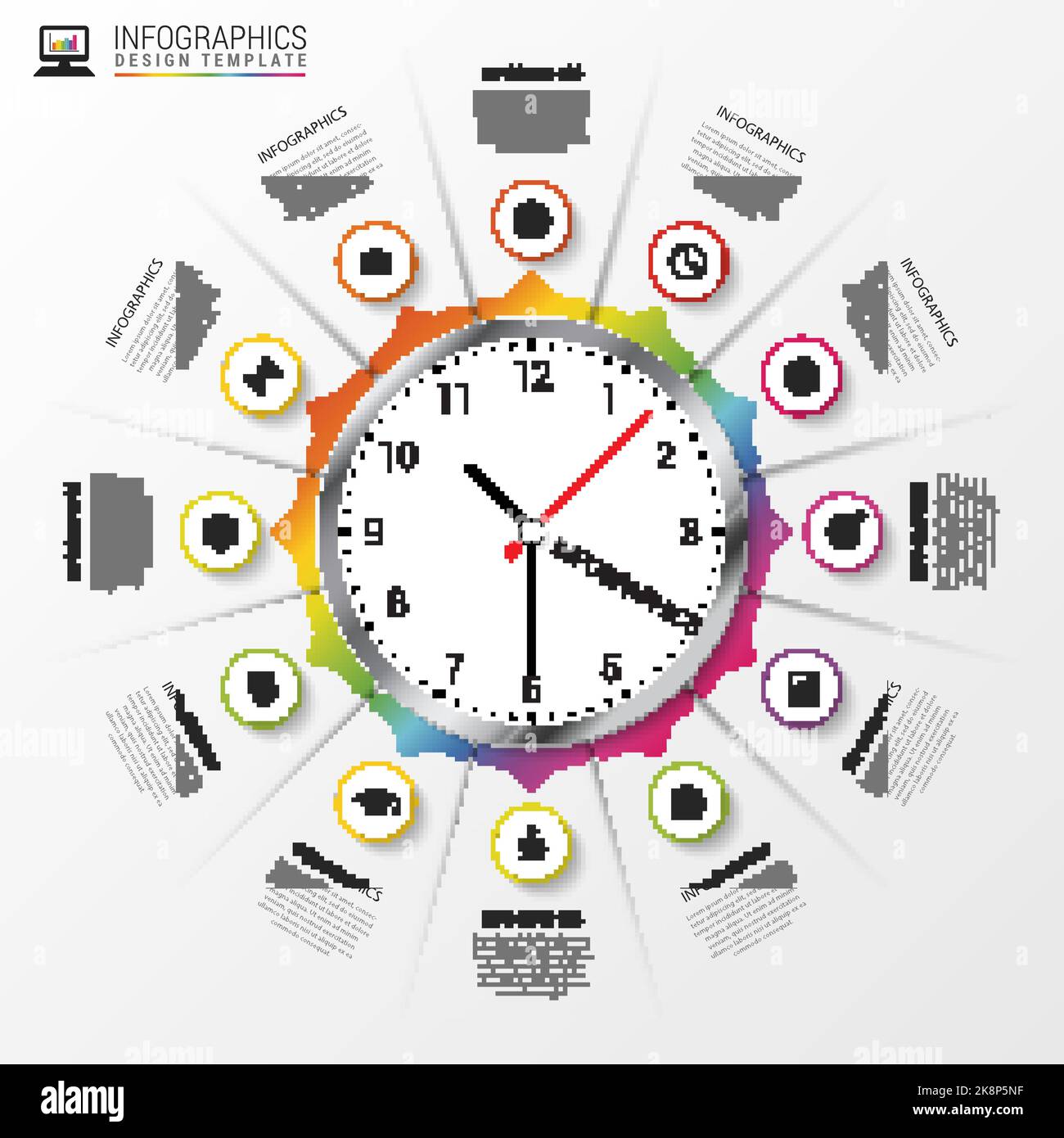 Abstract infographic. Clock. Modern design template. Vector ...