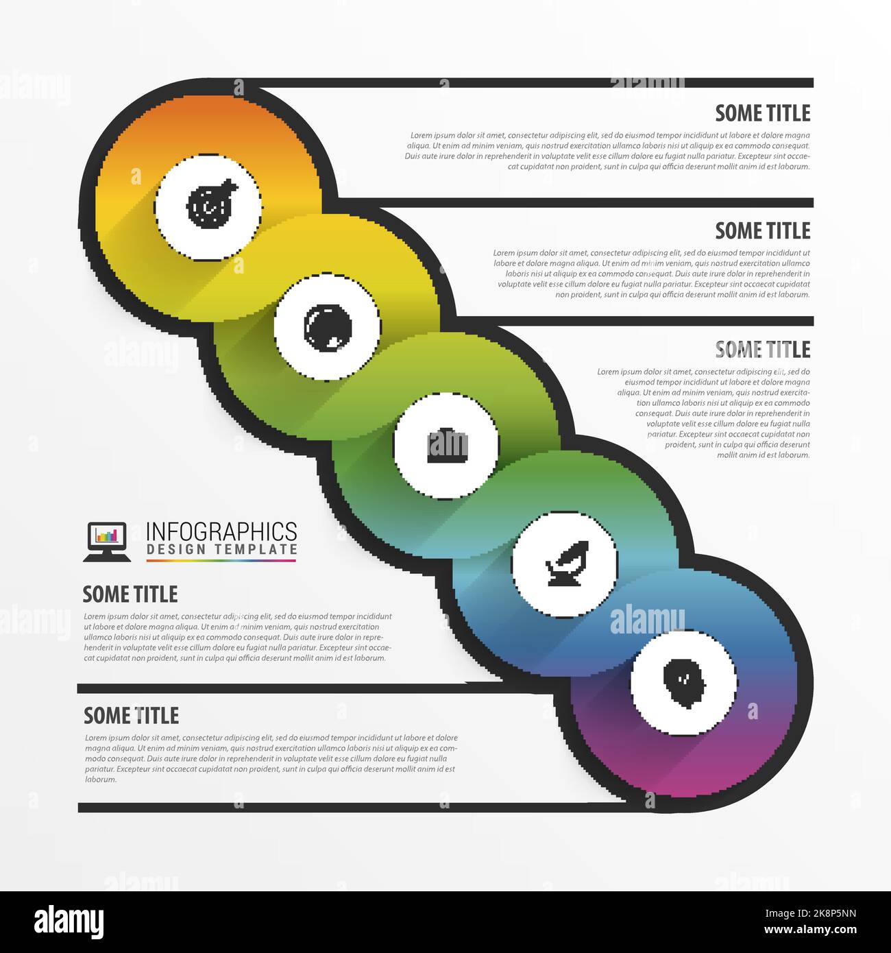 Infographics design template. Business concept with 5 options. Vector ...