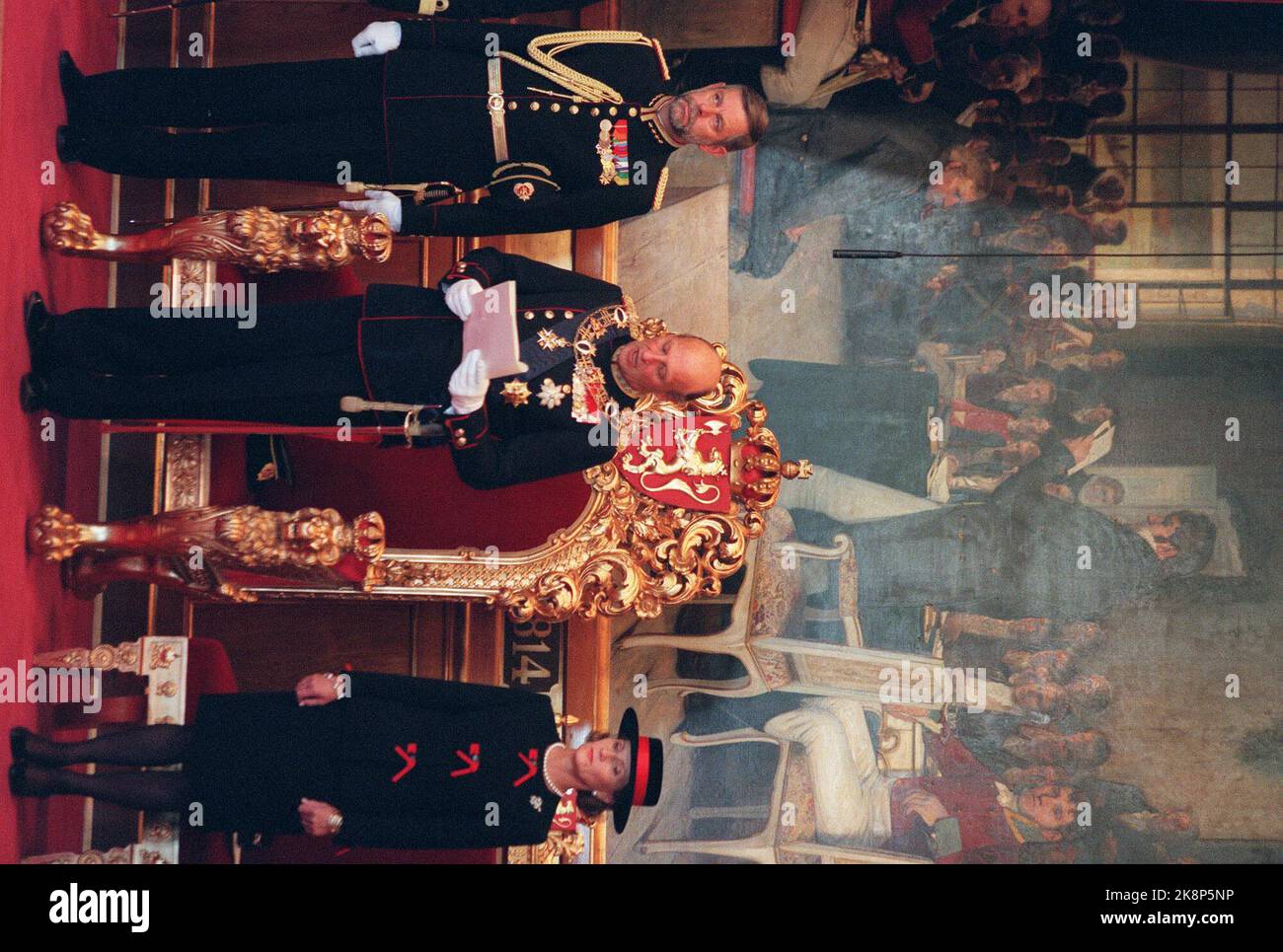 Oslo. The Storting's opening. The royal couple in the Storting Hall ...
