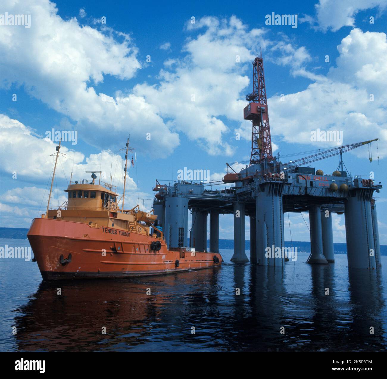 Oslo June 1974: The oil drilling platform Odin Drill (Aker H3 platform ...