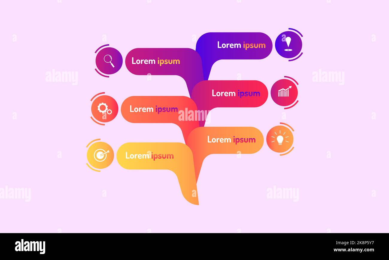 An illustration of a modern and colorful infographic design isolated on ...
