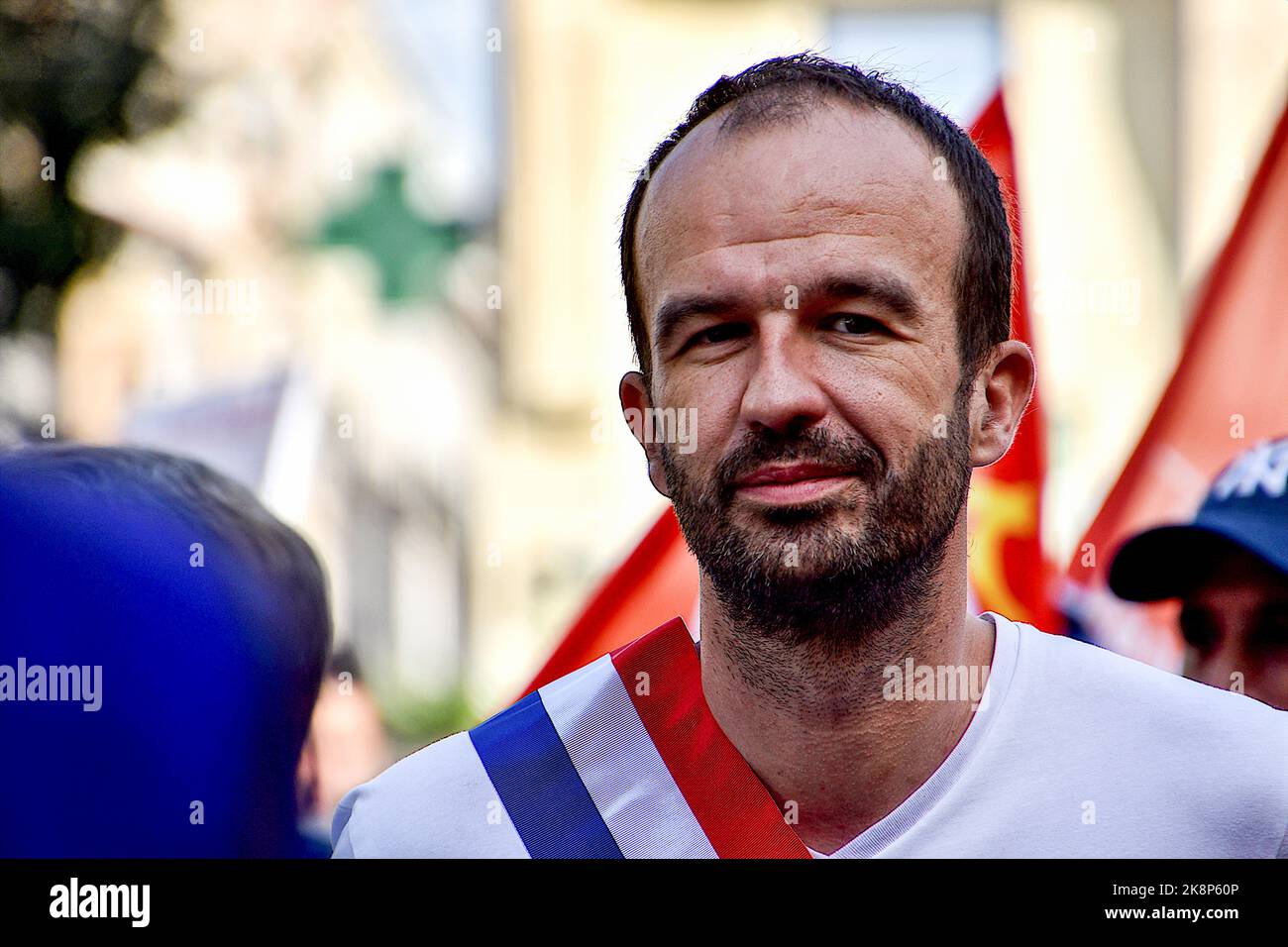 Marseille, France. 22nd Oct, 2022. French deputy Manuel Bompard seen ...