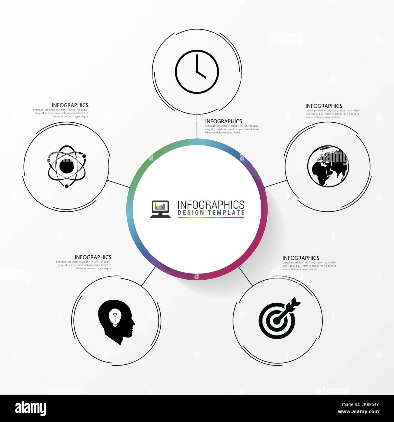 Infographics business concept with 5 options. Vector illustration Stock ...