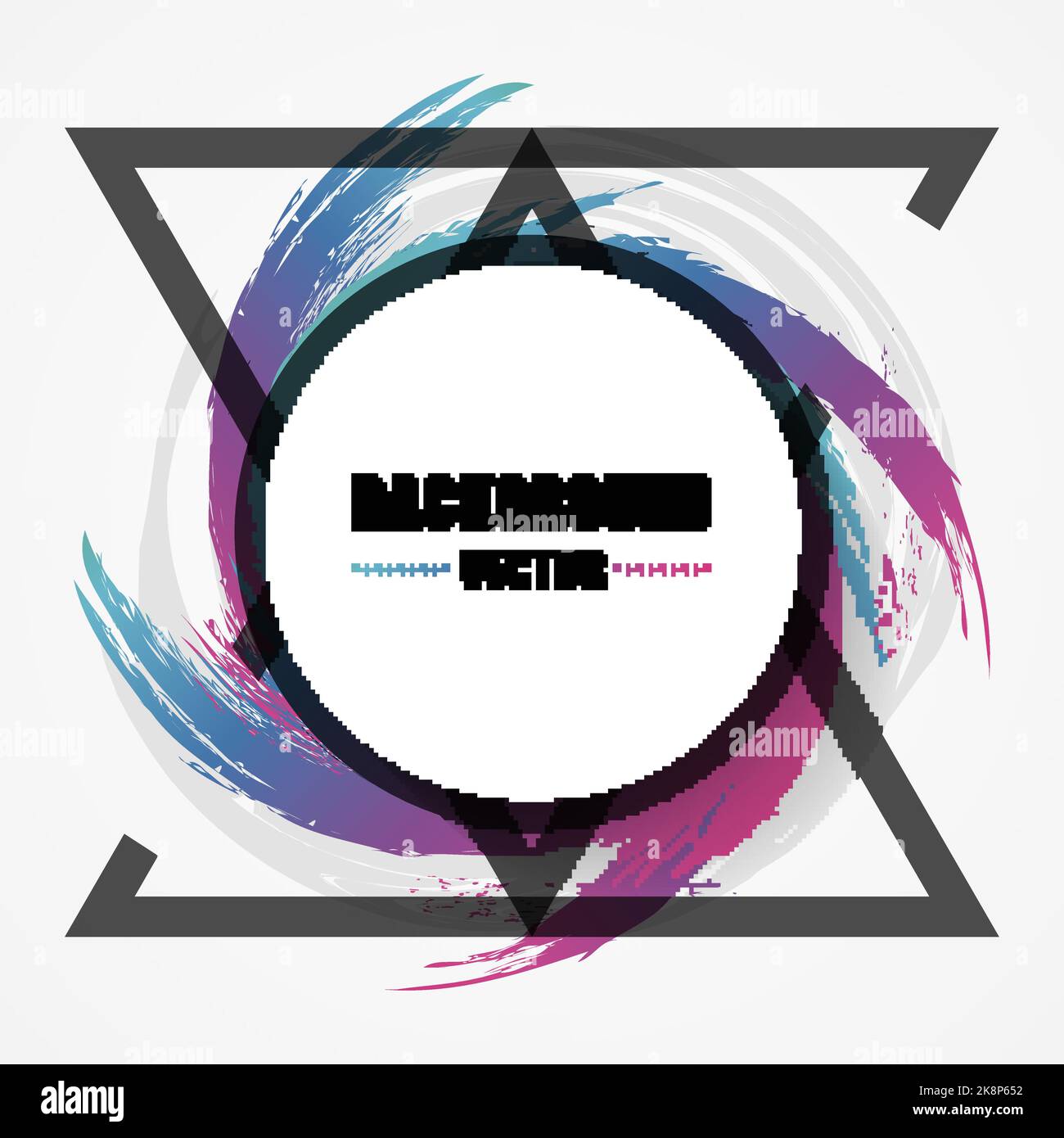 Box from brush strokes. Modern painted background with triangle. Vector ...