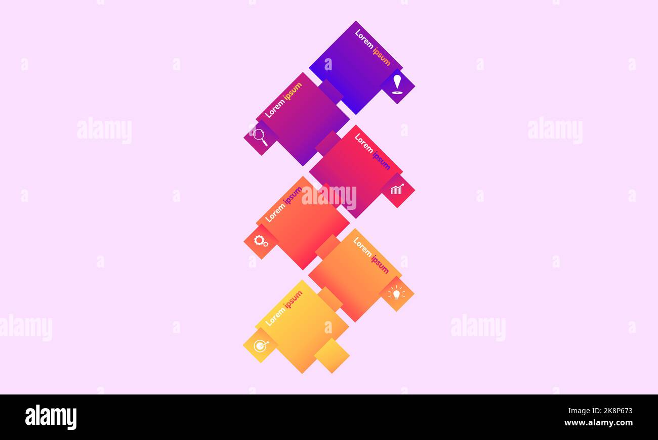 An illustration of a modern and colorful infographic design isolated on ...