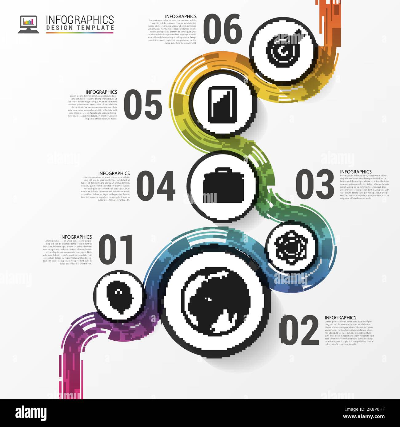 Abstract colorful business path. Timeline infographic template. Vector ...