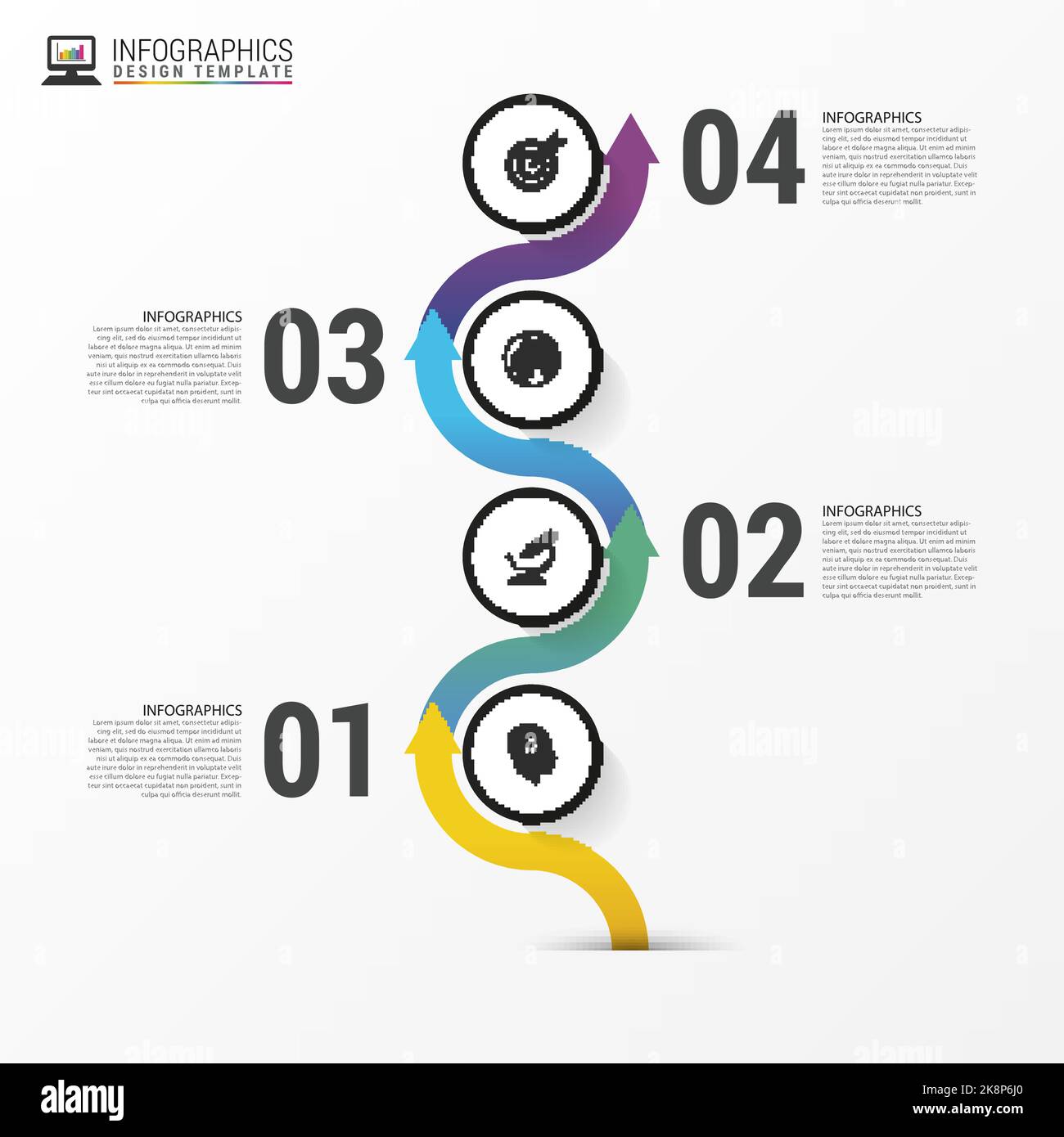 Timeline infographics. Modern design template with icons. Vector ...