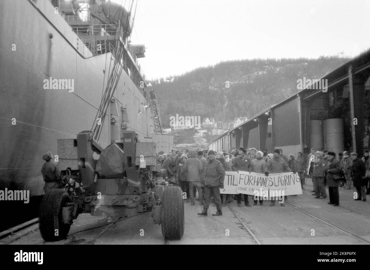 American war materials were unloaded at the port of hommelvika Black ...