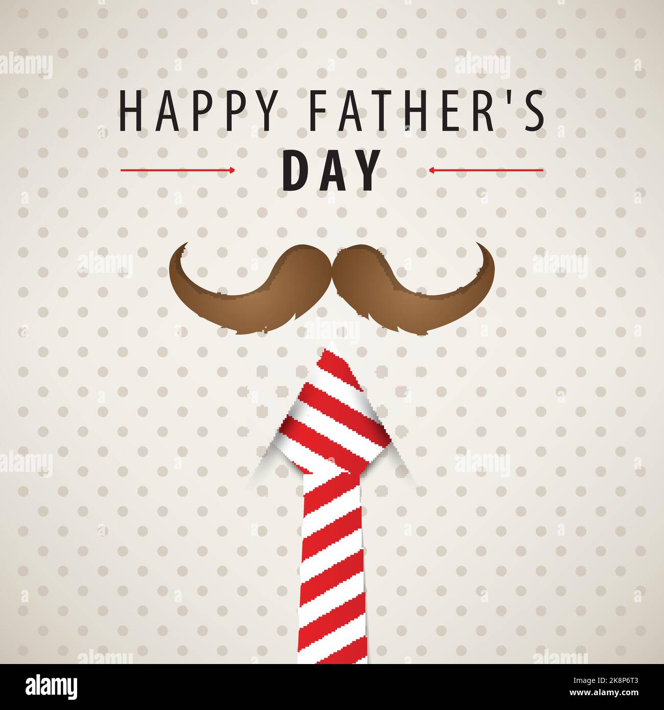 Happy Father Day with mustache and tie. Vector illustration Stock ...
