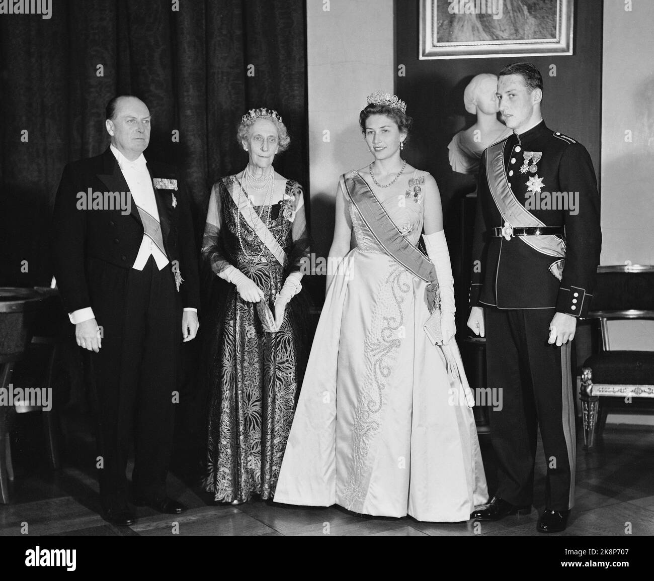 Oslo 19580221. Crown Prince Harald on his 21st birthday at the castle ...