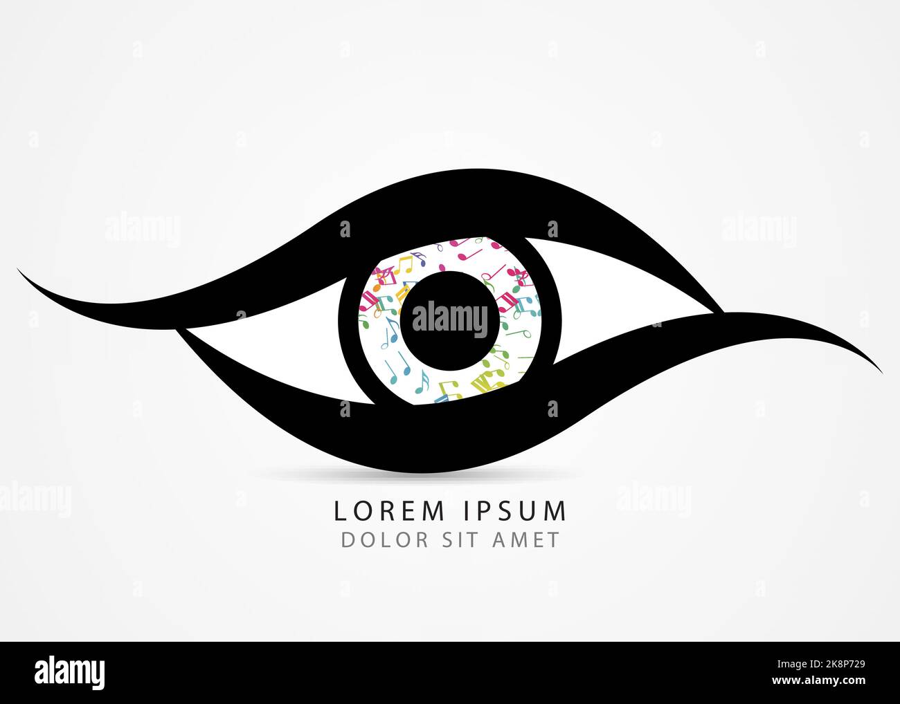 Abstract eye symbol with music notes. Vector illustration Stock Vector ...