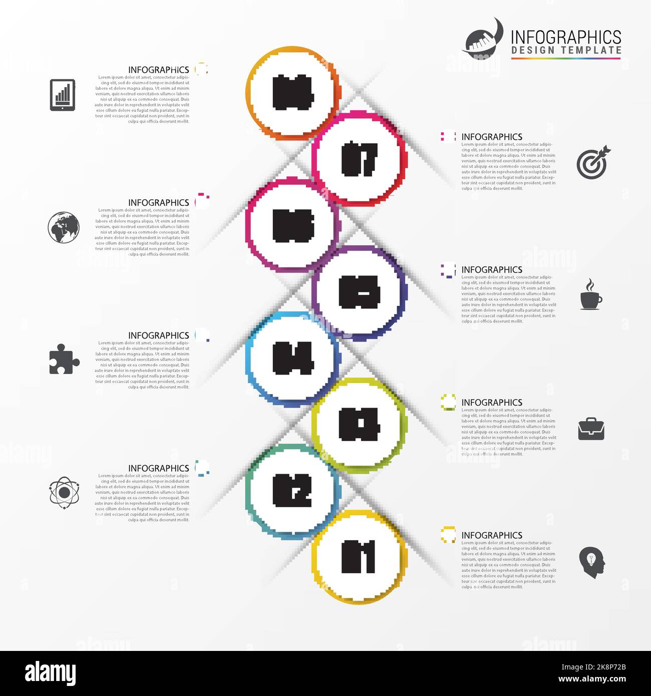 Timeline infographics template. Colorful modern design. Vector ...