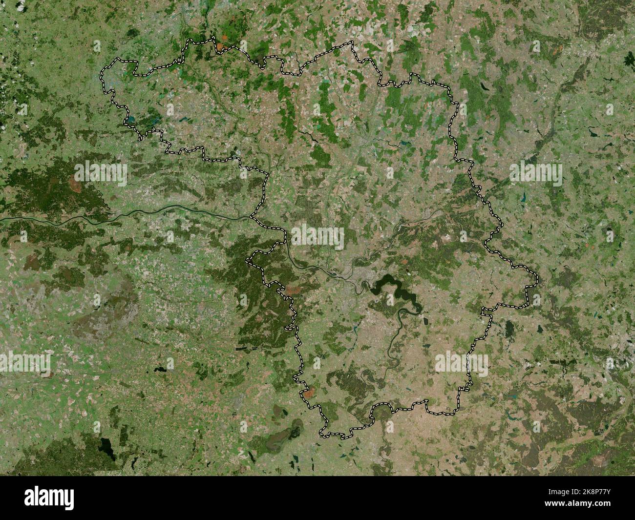 Kauno, county of Lithuania. High resolution satellite map Stock Photo ...