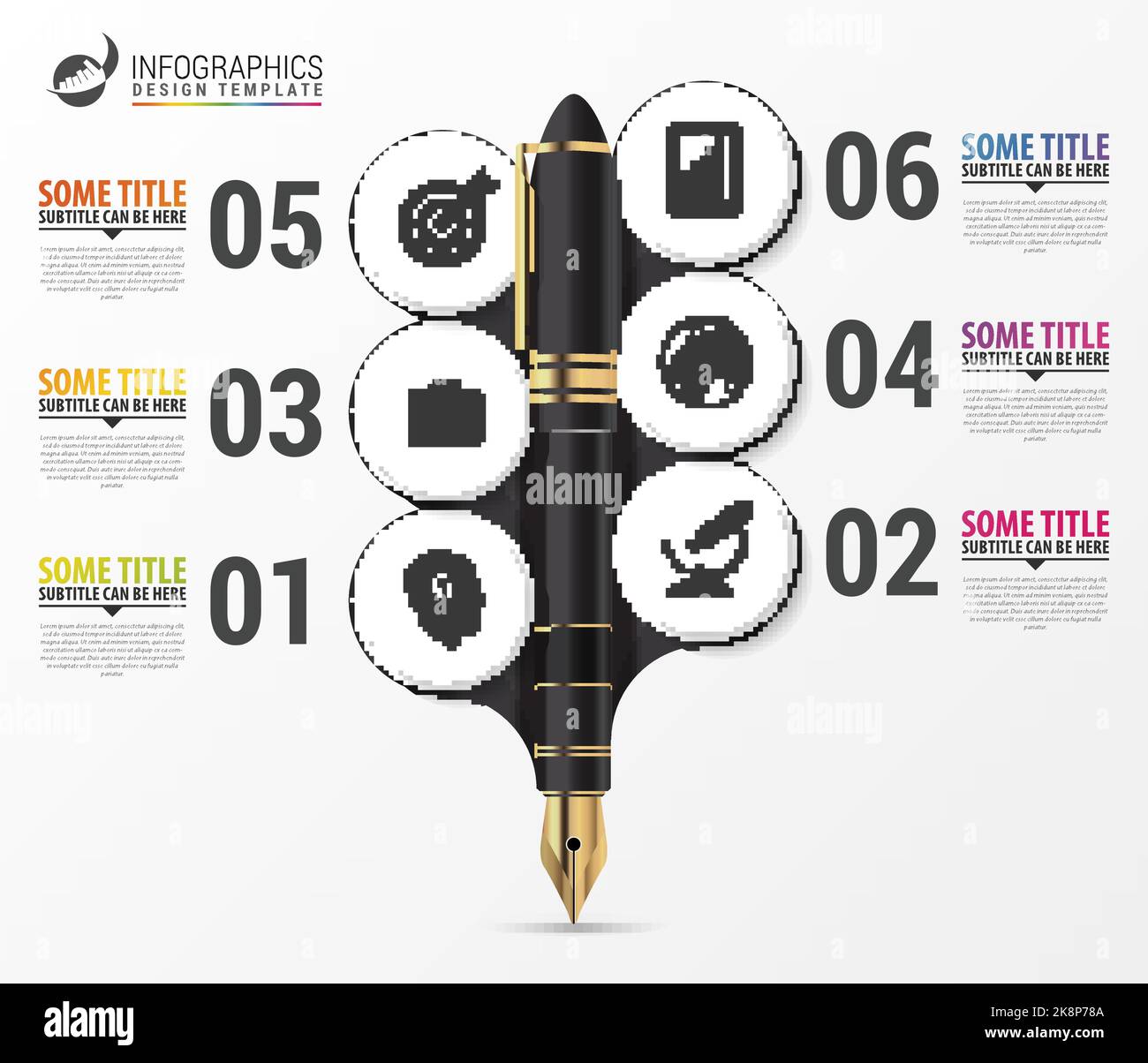 Infographics design template. Business Pen. Vector illustration Stock ...