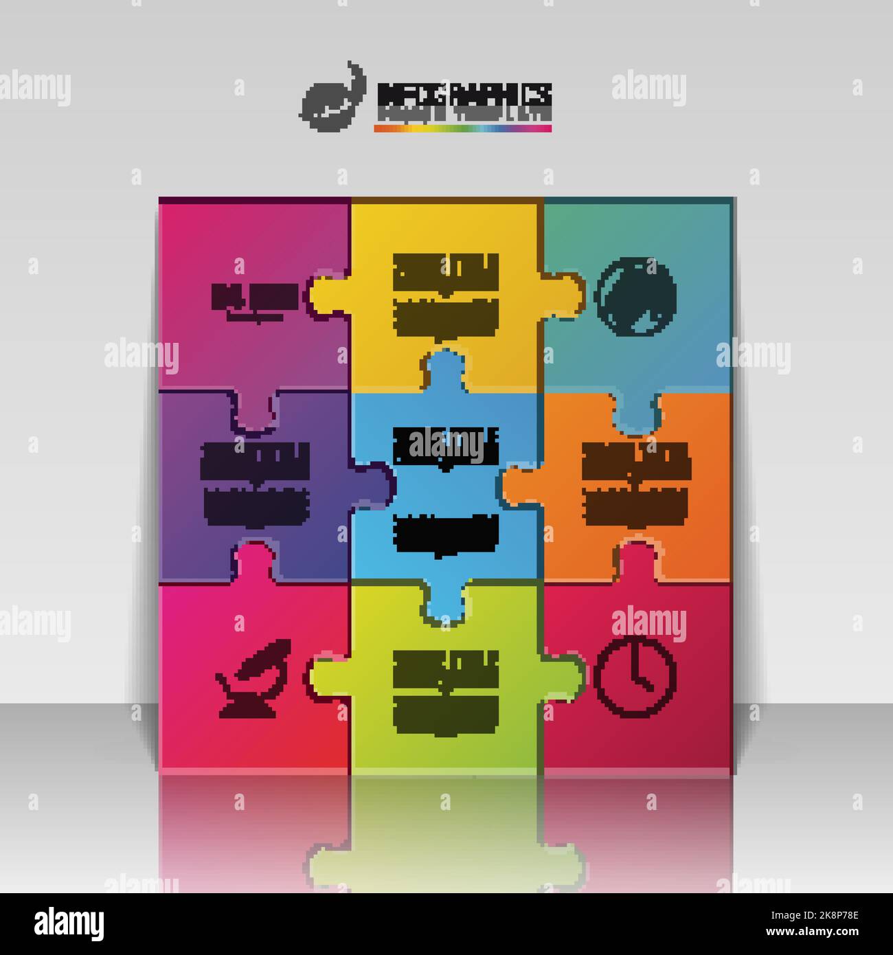 Puzzle infographic design template. Business concept. Vector ...